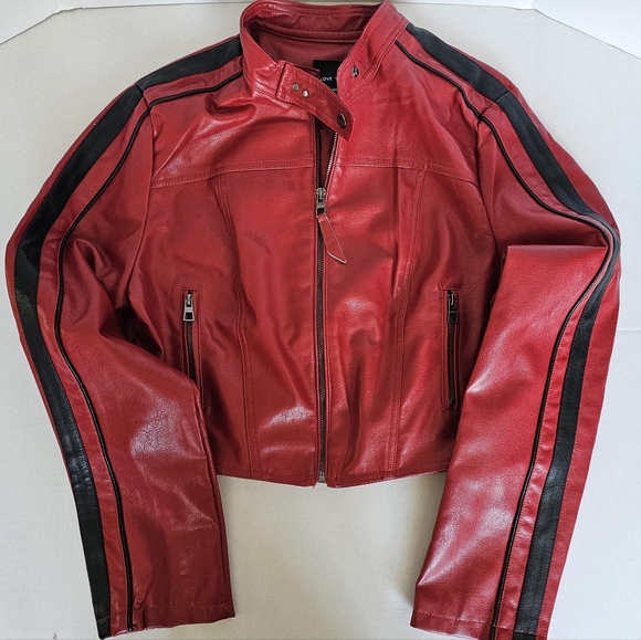 Love Tree | Jackets & Coats | Love Tree Cherry Girl Red Faux Leather ...